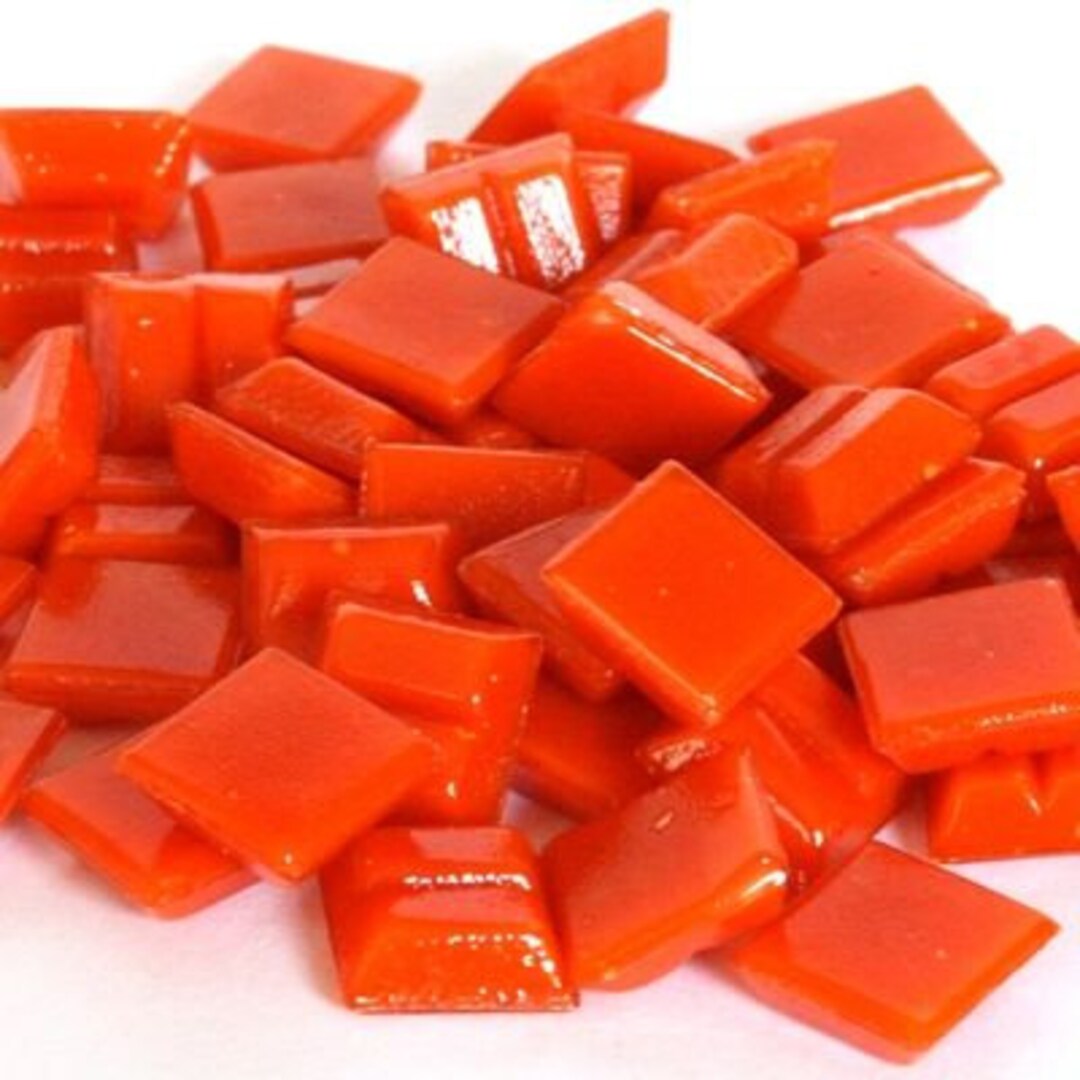 100 Deep Orange Mini Mosaic Tiles 10mm - Etsy