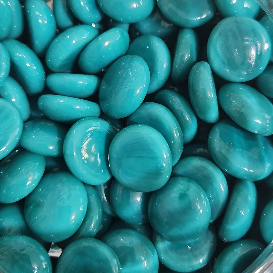Teal Opaque Glass Mosaic Gems / Mosaic Pebbles 3/4 Inch - Etsy