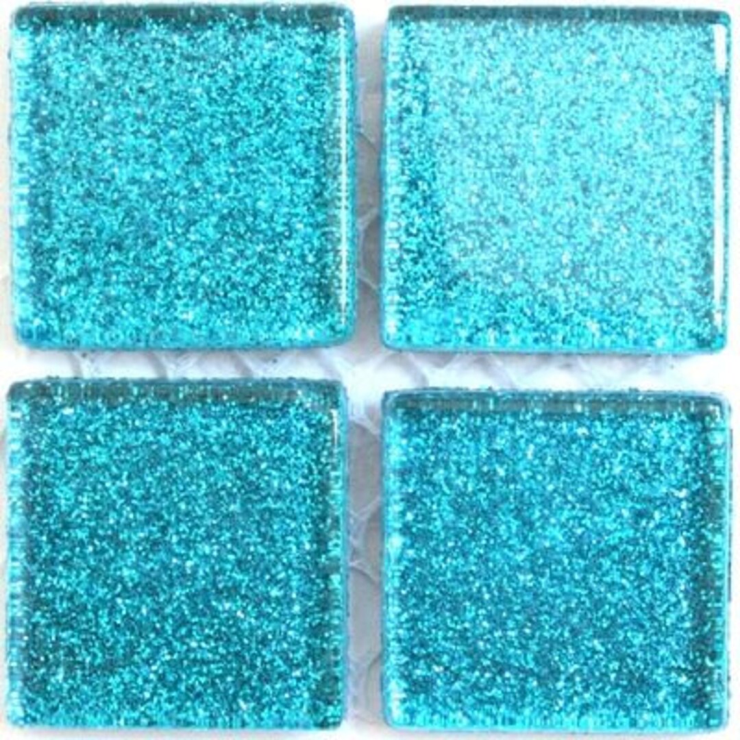 Turquoise Blue Glitter Square Mosaic Tiles (20 Mm) - Etsy