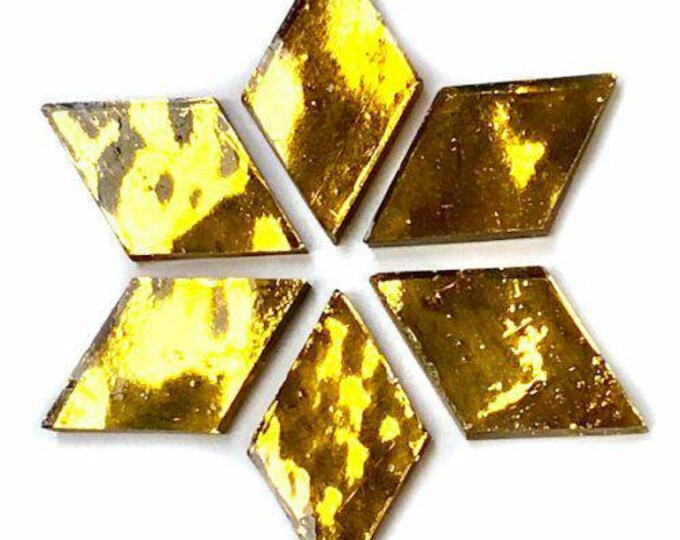 Gold Wavy Mirrored Glass Mosaic Diamond Shaped Tiles - Etsy