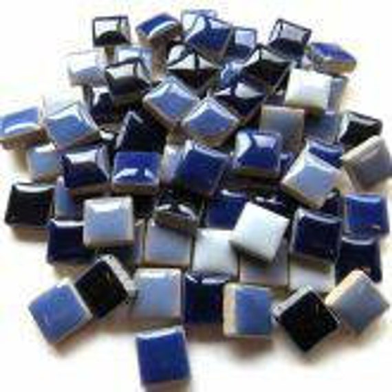 Shades of Blue Multi Glaxed Ceramic Mosaic Tiles 12 Mm | Etsy
