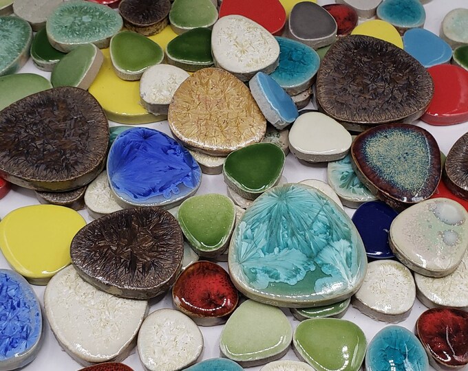 Huge Set of 100 Mixed Color Glazed Ceramic Pebbles Multi Sizes - Etsy