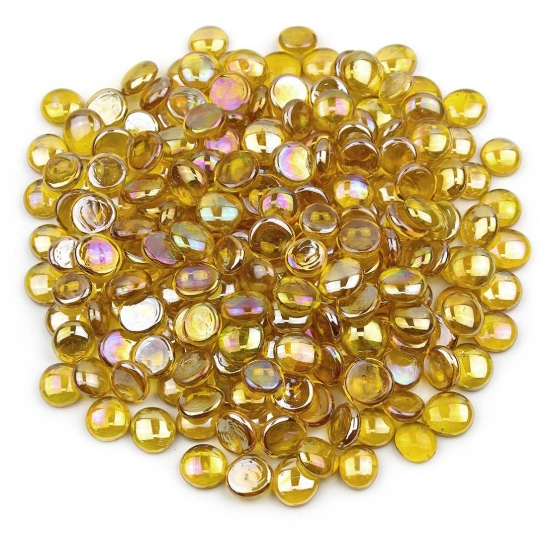 Yellow Translucent Luster Glass Mosaic Gems / Pebbles 3/4 Inch - Etsy