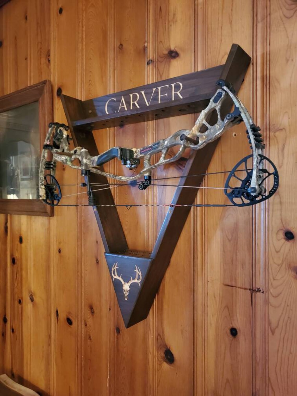 Bow Storage Wooden Wall Mount - Universal Bow Holder For Recurve ...