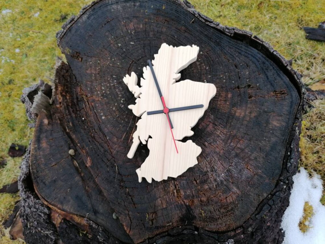 Handmade Scotland Map Wooden Clock - Etsy