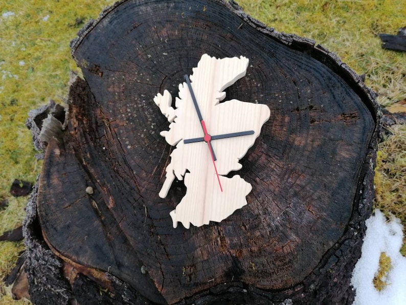 Handmade Scotland Map Wooden Clock - Etsy