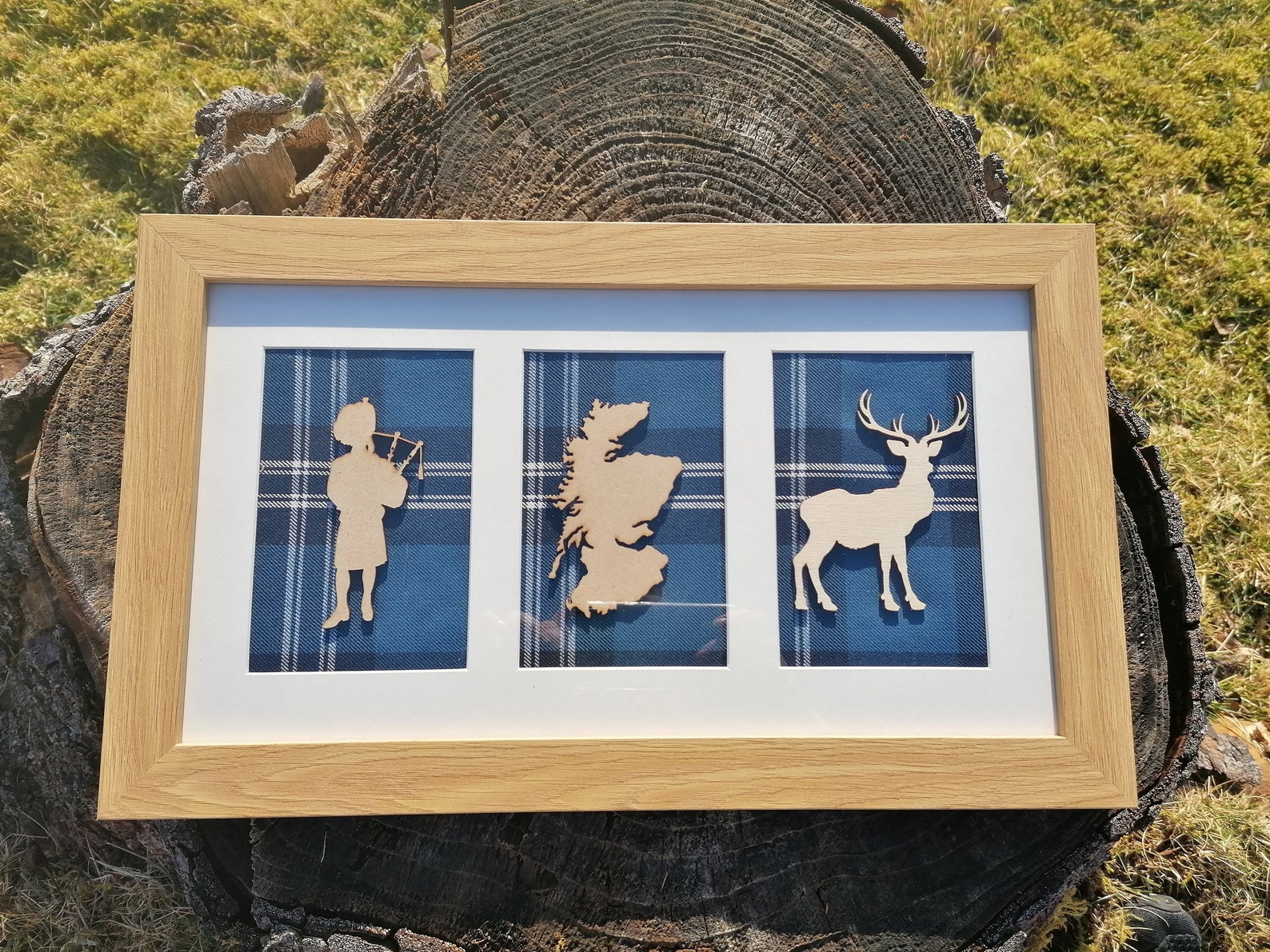 Scottish St Andrews Tartan Frame With Stag, Piper and Map - Etsy UK