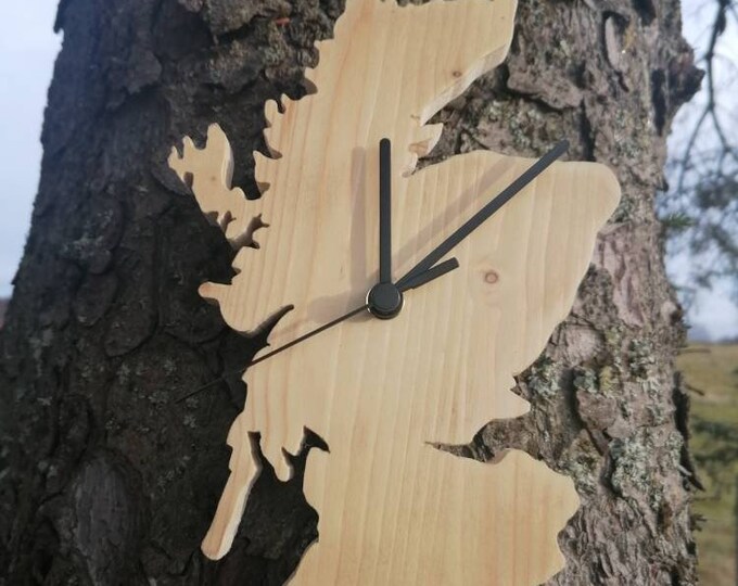 Handmade Scotland Map Wooden Clock | Etsy
