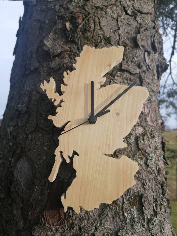 Handmade Scotland Map Wooden Clock - Etsy