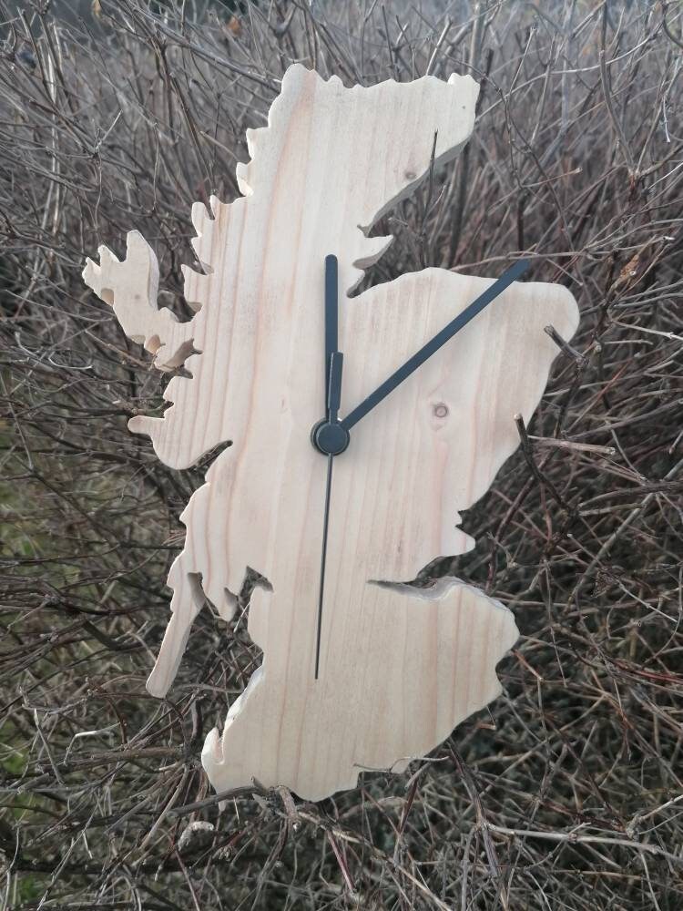 Handmade Scotland Map Wooden Clock - Etsy