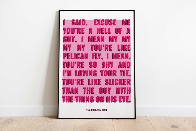 Nicki Minaj Super Bass Lyrics Poster | Pink Wall Decor | Instant ...