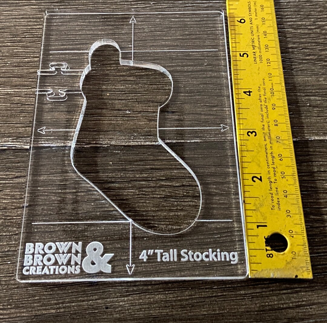 4" Christmas Stocking Quilting Ruler, Longarm / Sit Down Quilting ...