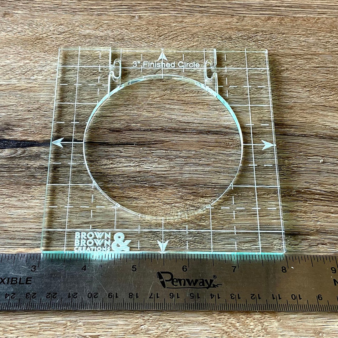 3 Circle Quilting Ruler, Longarm or Sit Down Quilting, Free Motion ...