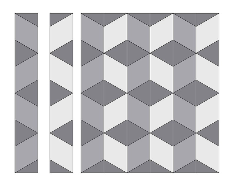 3D Tumbling Block Quilting Template 3 Piece Set Makes a - Etsy