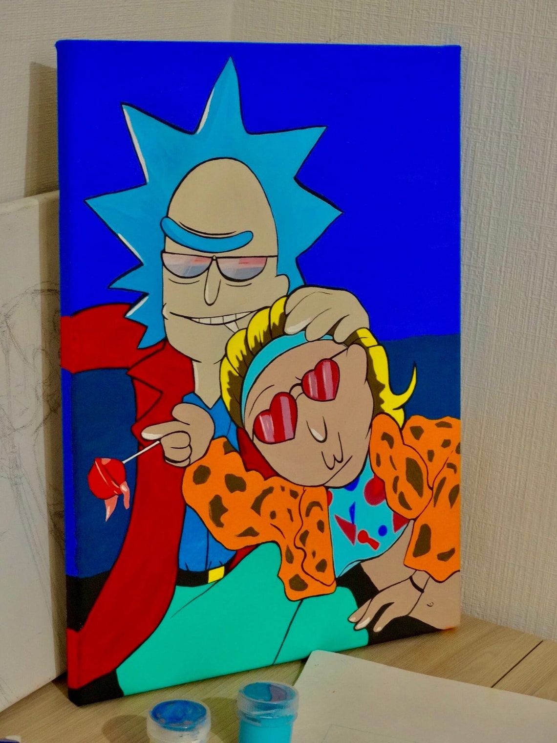 Rick and Morty Colorful Acrylic Painting By Temereva Daria | Etsy