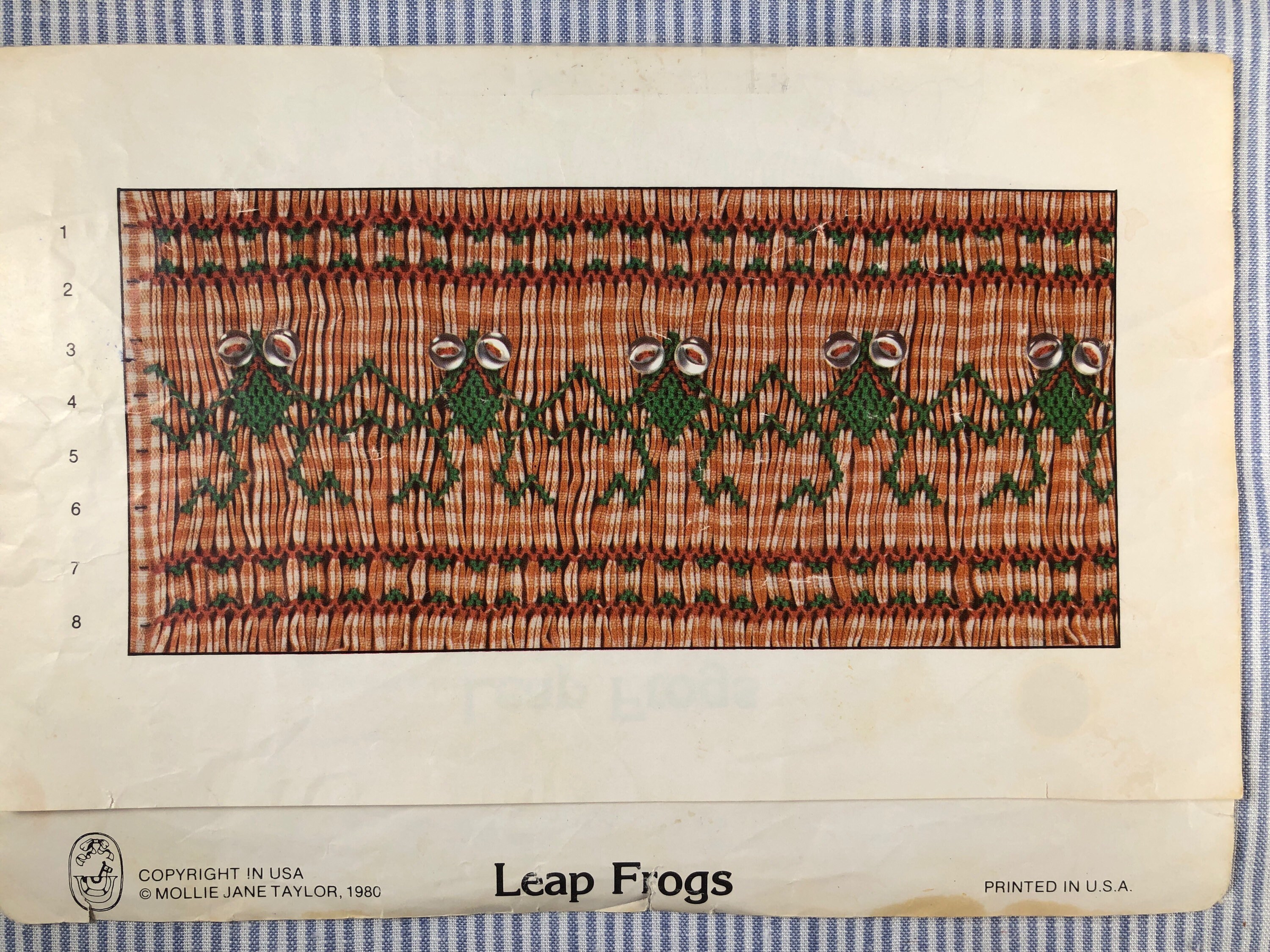 Leap Frogs Vintage Smocking Plate Frog Smocking Pattern Flat - Etsy