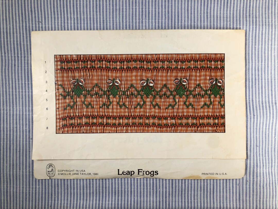 Leap Frogs Vintage Smocking Plate Frog Smocking Pattern Flat - Etsy