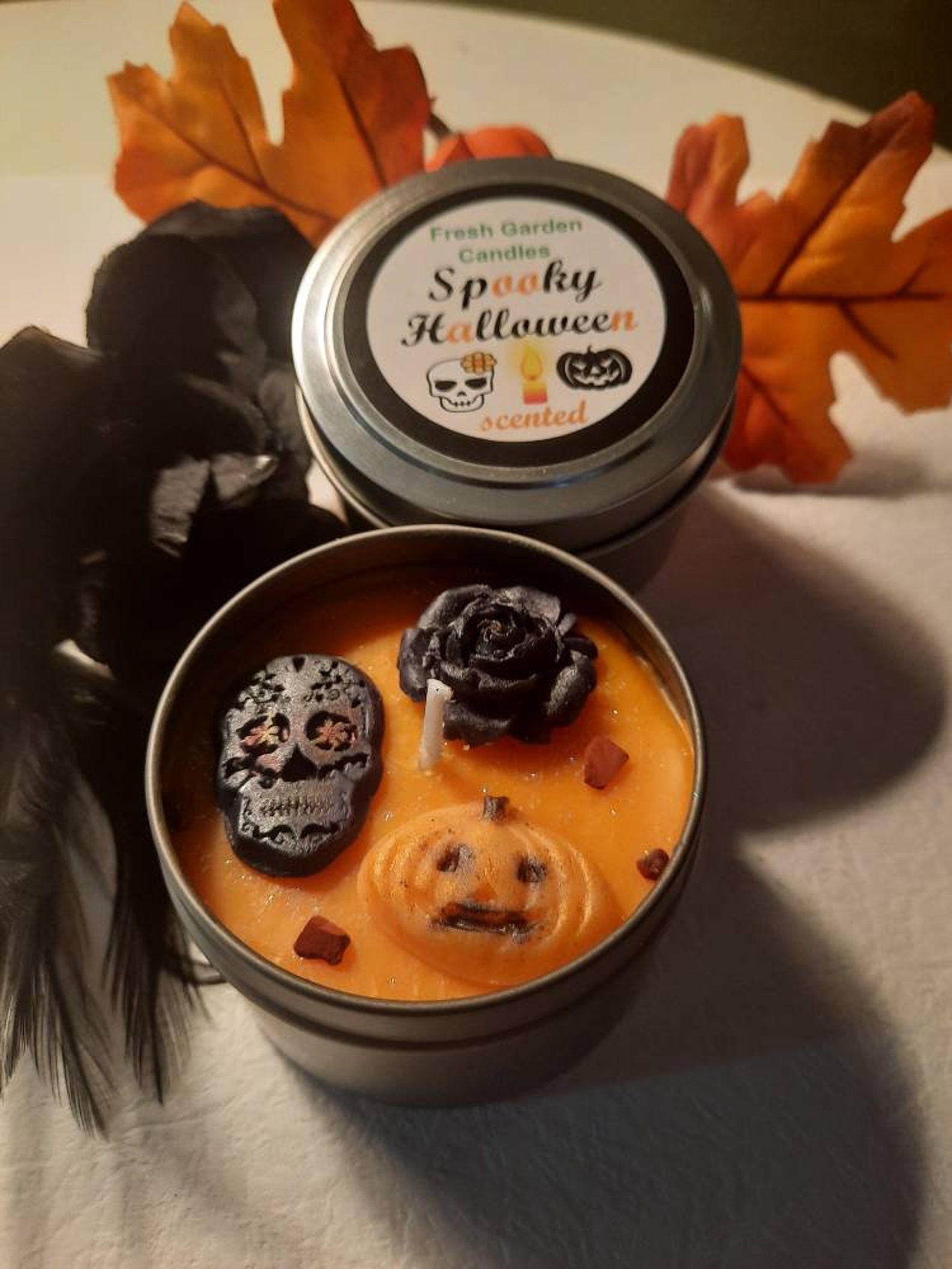 Halloween Spooky Scented Candle/witches Black Candle/scary Candle ...
