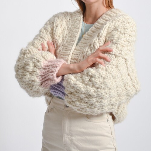 Super Chunky Cardigan Knitting Pattern the Sherbet Cardi - Etsy