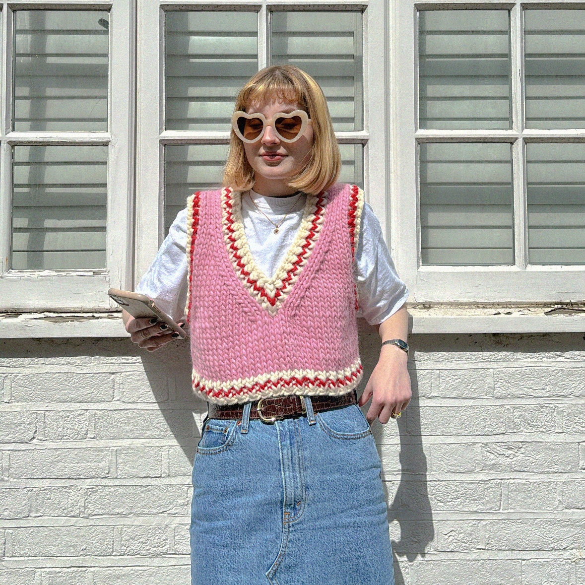 College Vest - Knitting Pattern - Etsy