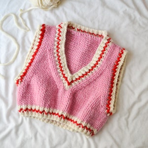 College Vest - Knitting Pattern - Etsy