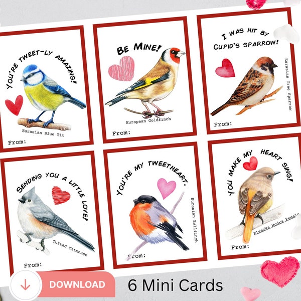 Mini Valentine Cards - Etsy