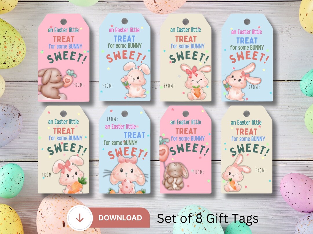 8 Treat for Someone Sweet Easter Gift Tags, Easter Basket Gift Tag ...