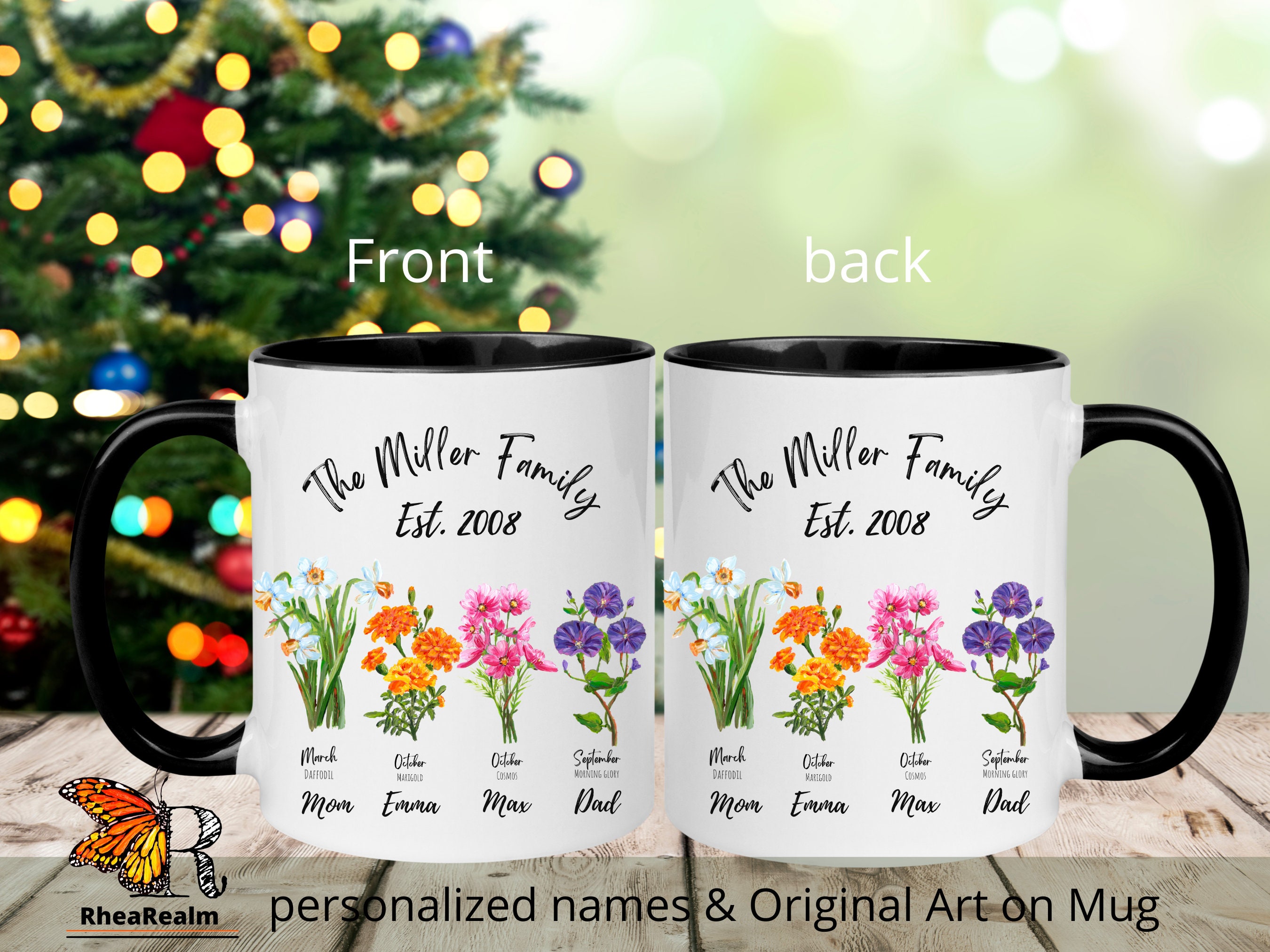 Personalized Birth Flower Mug Garden Birth Month Flower T Mothers