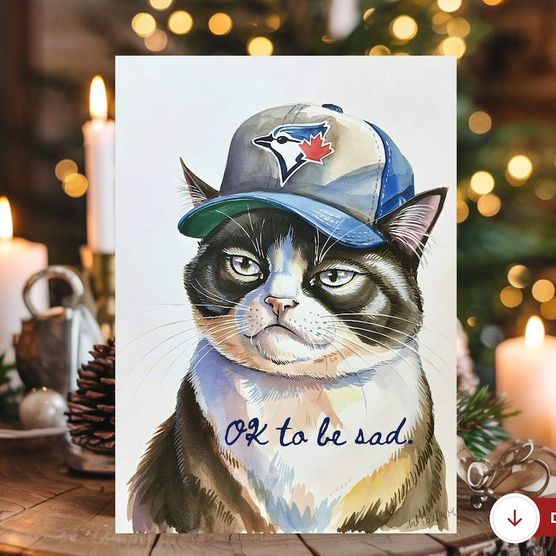 Sad Blue Christmas Card - Etsy