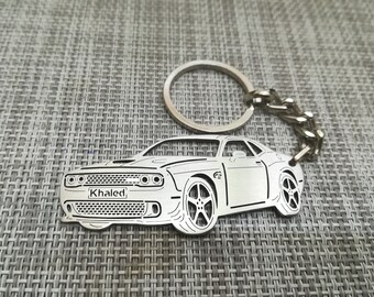 Keychain Dodge Challenger Leather - Etsy