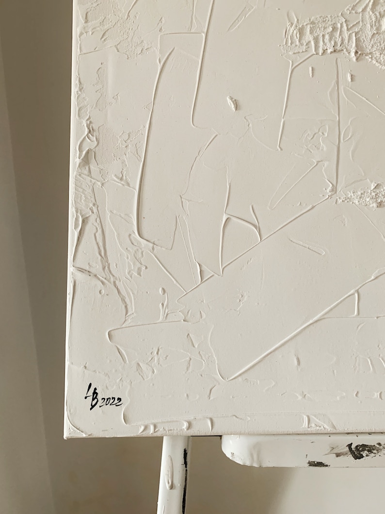 Textured White Art|texture Abstract Painting| Minimalist Abstract Wall ...