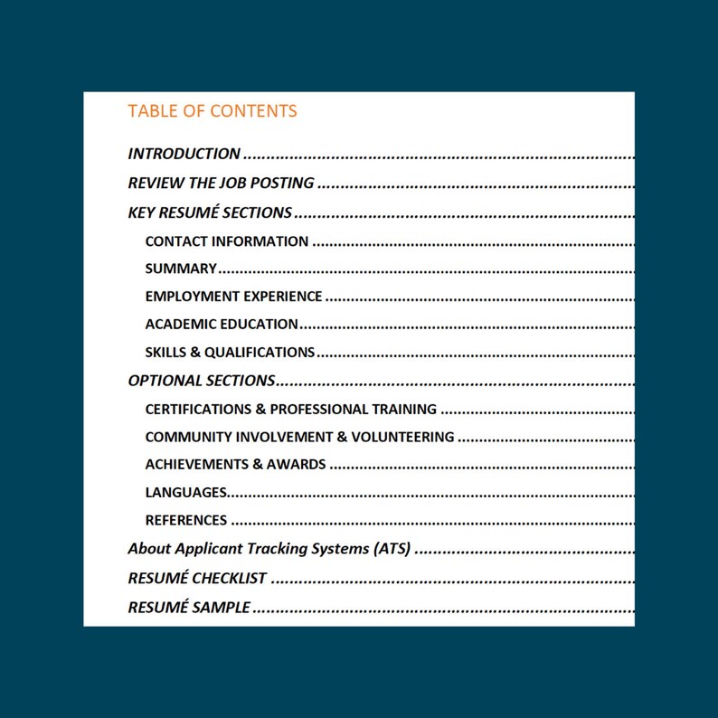 Resume Writing Guide PDF Easy How to Tips Examples Key Sections ATS ...