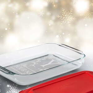 Personalized 9x13 Pyrex Dish, With Red Lid - Etsy