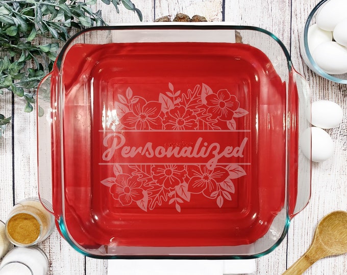 Personalized Pyrex Dish, With Red Lid - Etsy