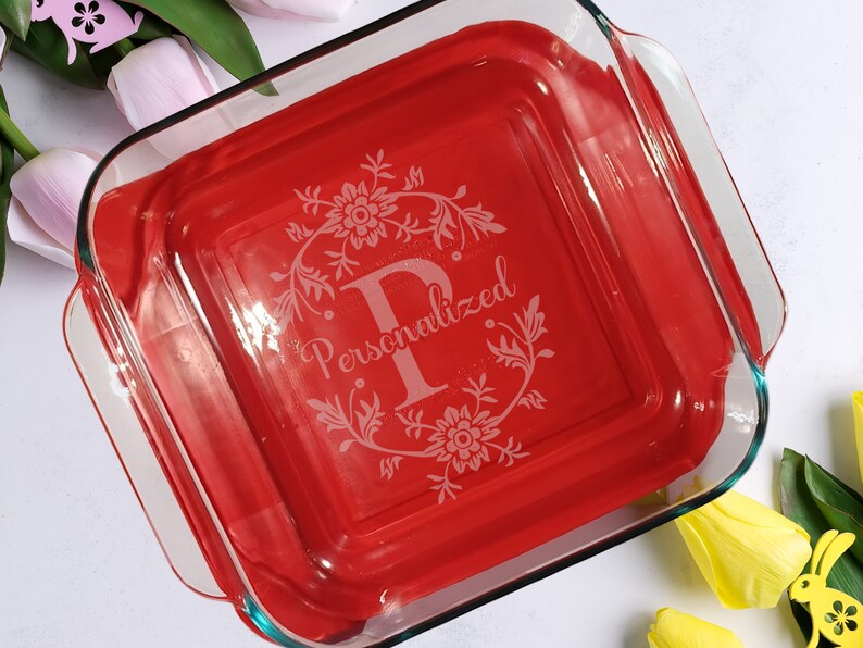 Personalized Pyrex Dish With Red Lid | Etsy