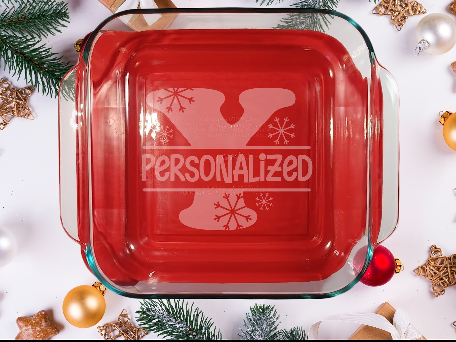 Personalized Pyrex Dish With Red Lid - Etsy