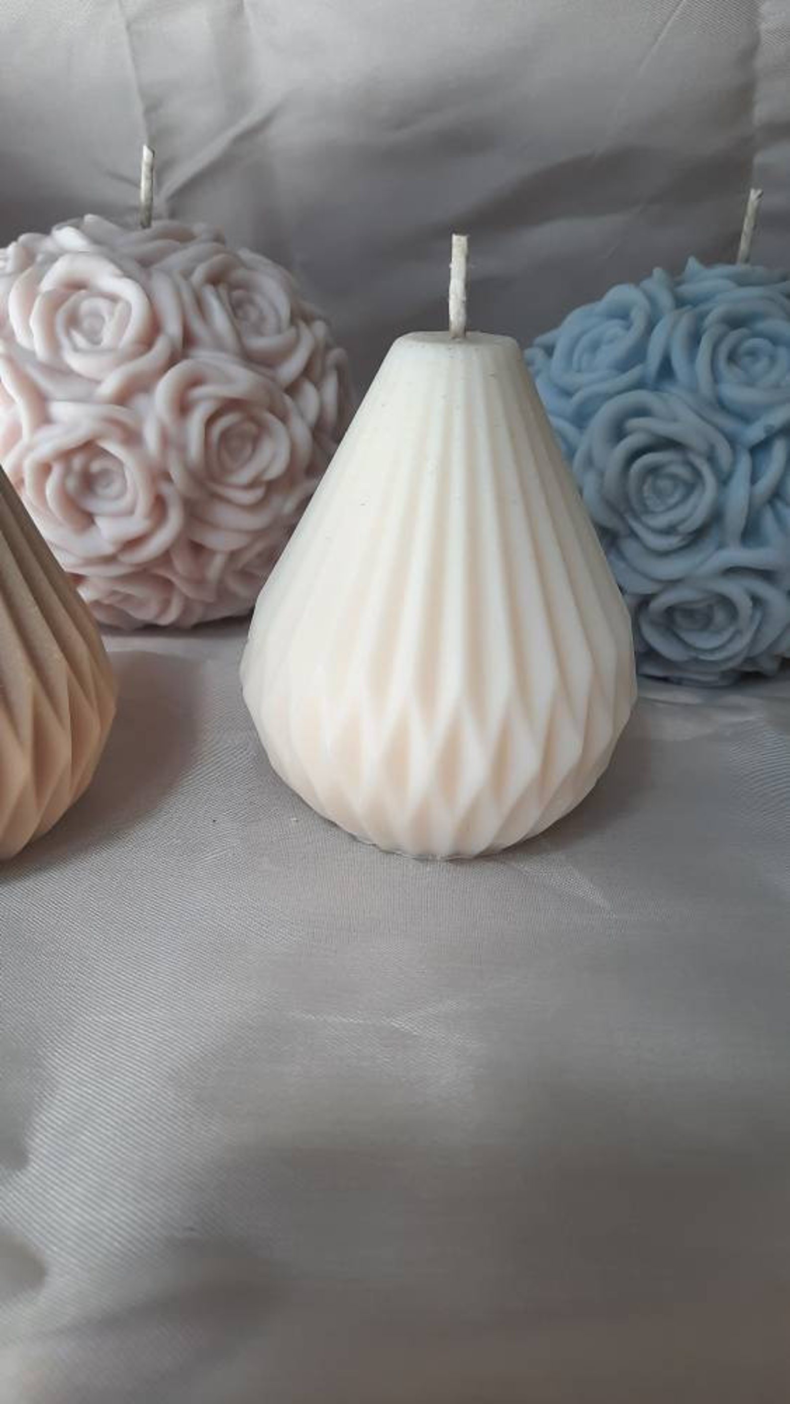 Vela geométrica de origami decorativo perfumada en cera de | Etsy
