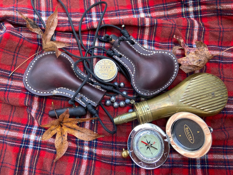 Muzzleloading Leather Round Ball Flask. - Etsy