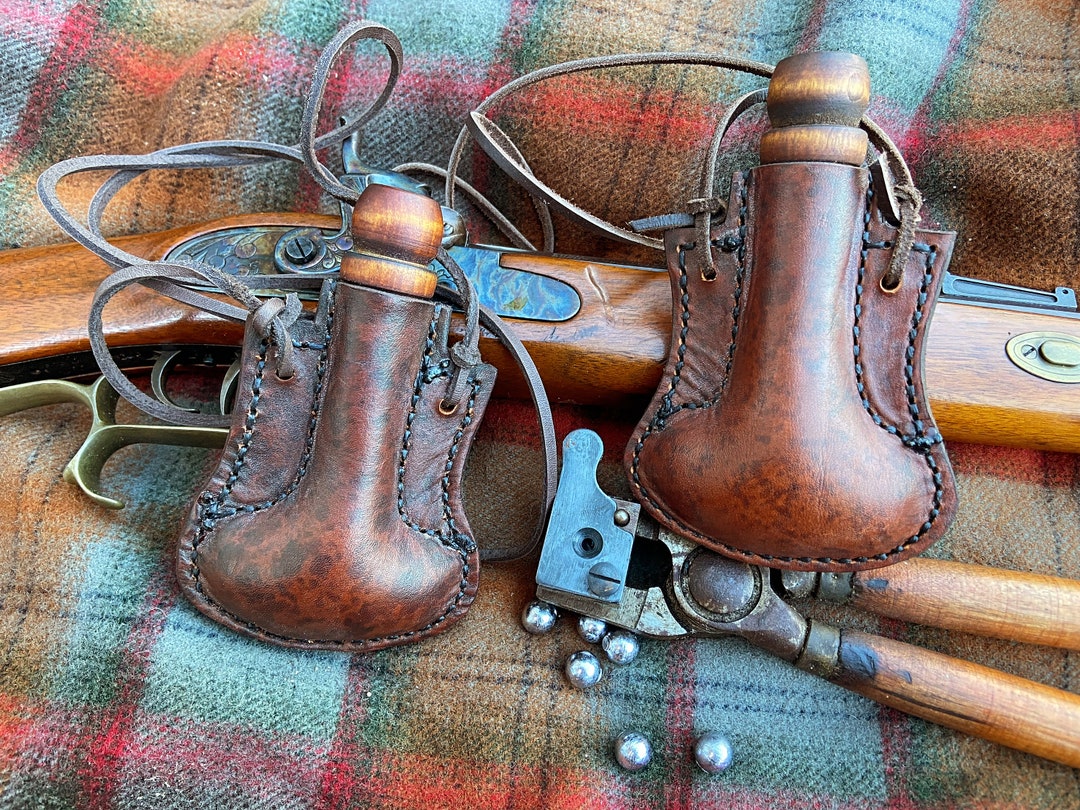 Muzzleloading Leather Round Ball Flask. - Etsy