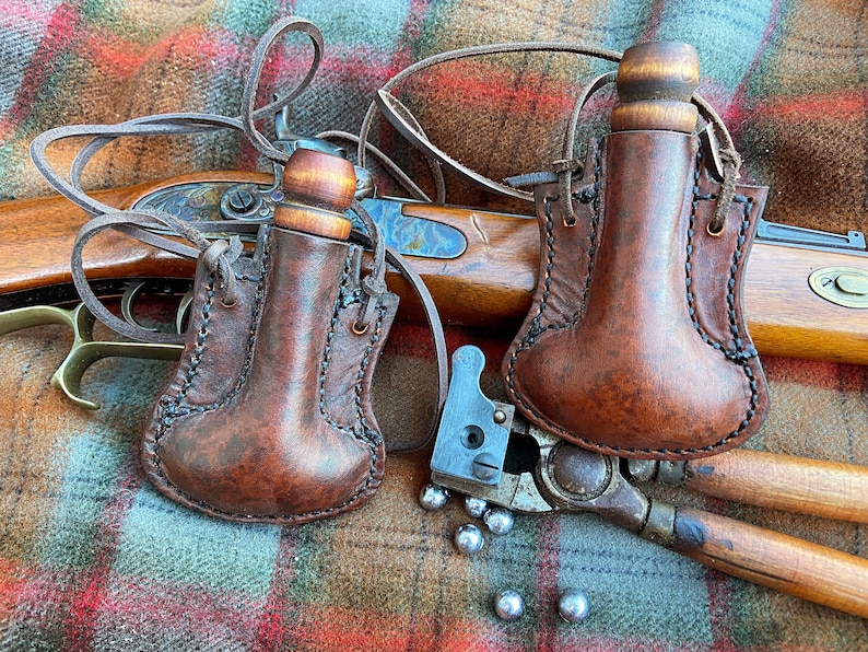 Muzzleloading Leather Round Ball Flask. - Etsy