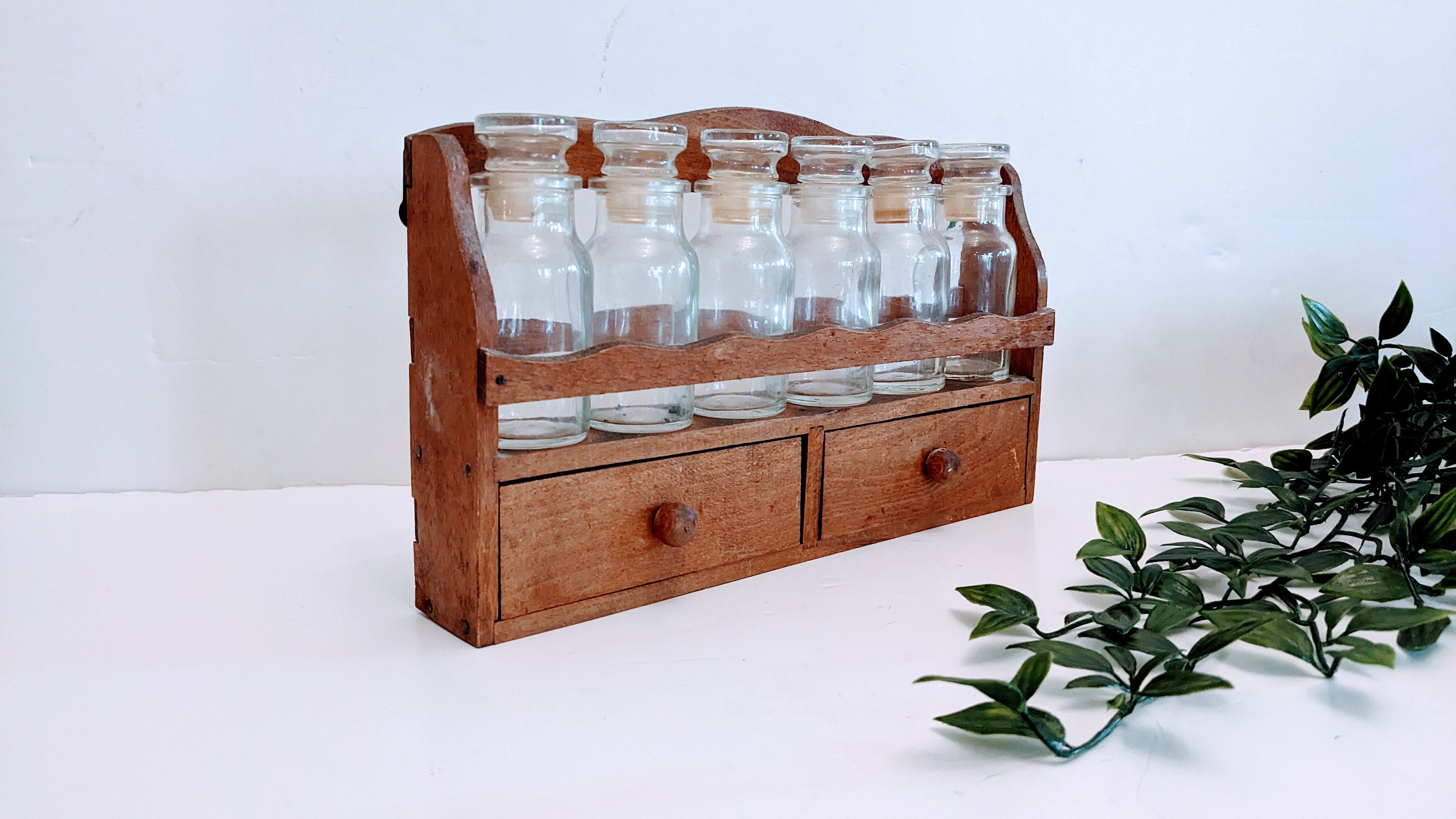 Vintage Wooden Farmhouse Spice Rack - Etsy