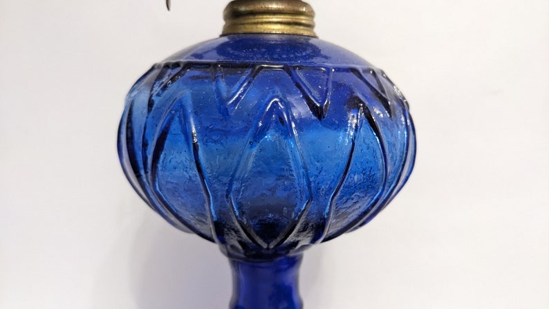 Vintage Cobalt Blue Oil Lamp Made in Hong Kong - Etsy