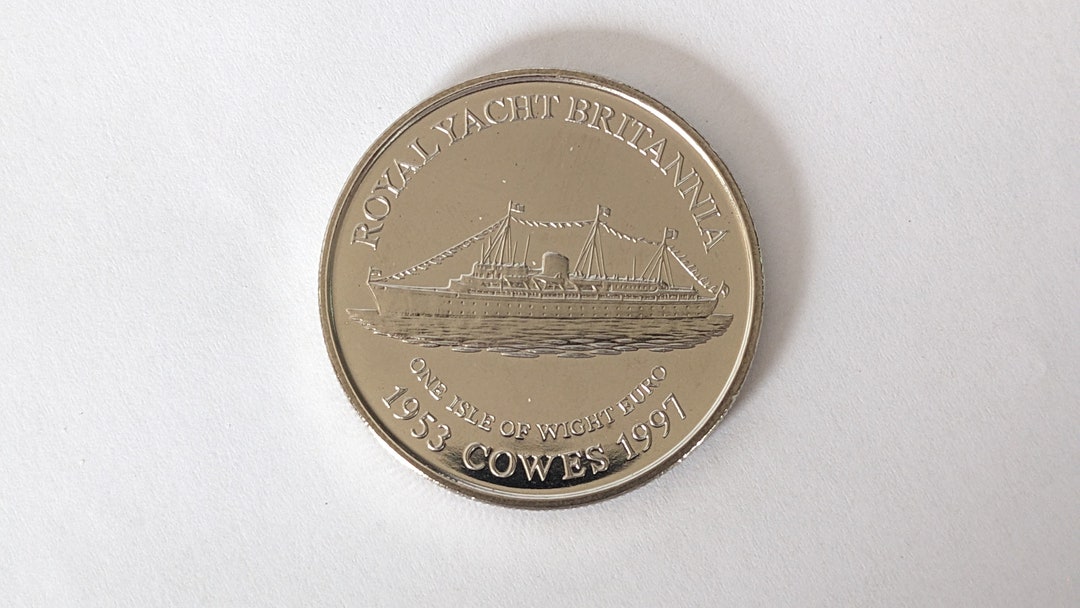 1997 Isle of Wight One Euro Royal Yacht Britannia 1953 Cowes Coin - Etsy