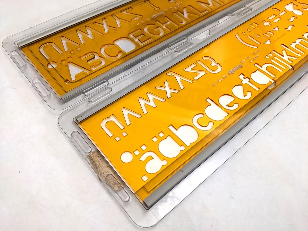 Pair of Vintage Rotring Stencil Art Rulers - Etsy
