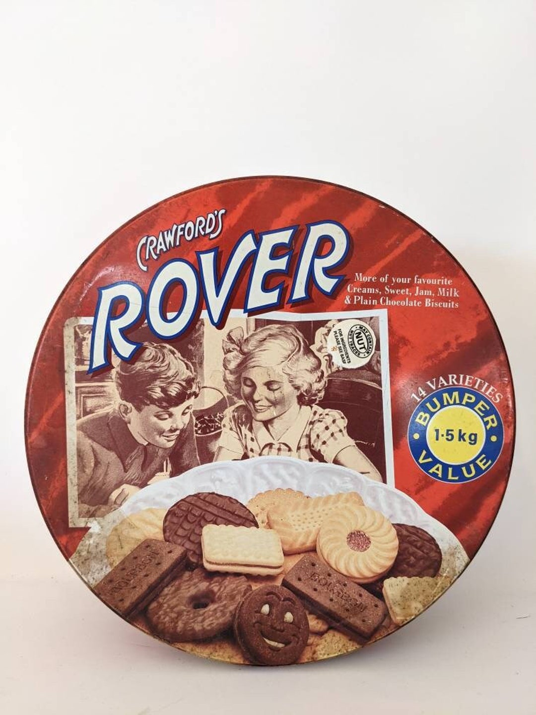 Vintage Crawford's Rover Biscuit Tin - Etsy