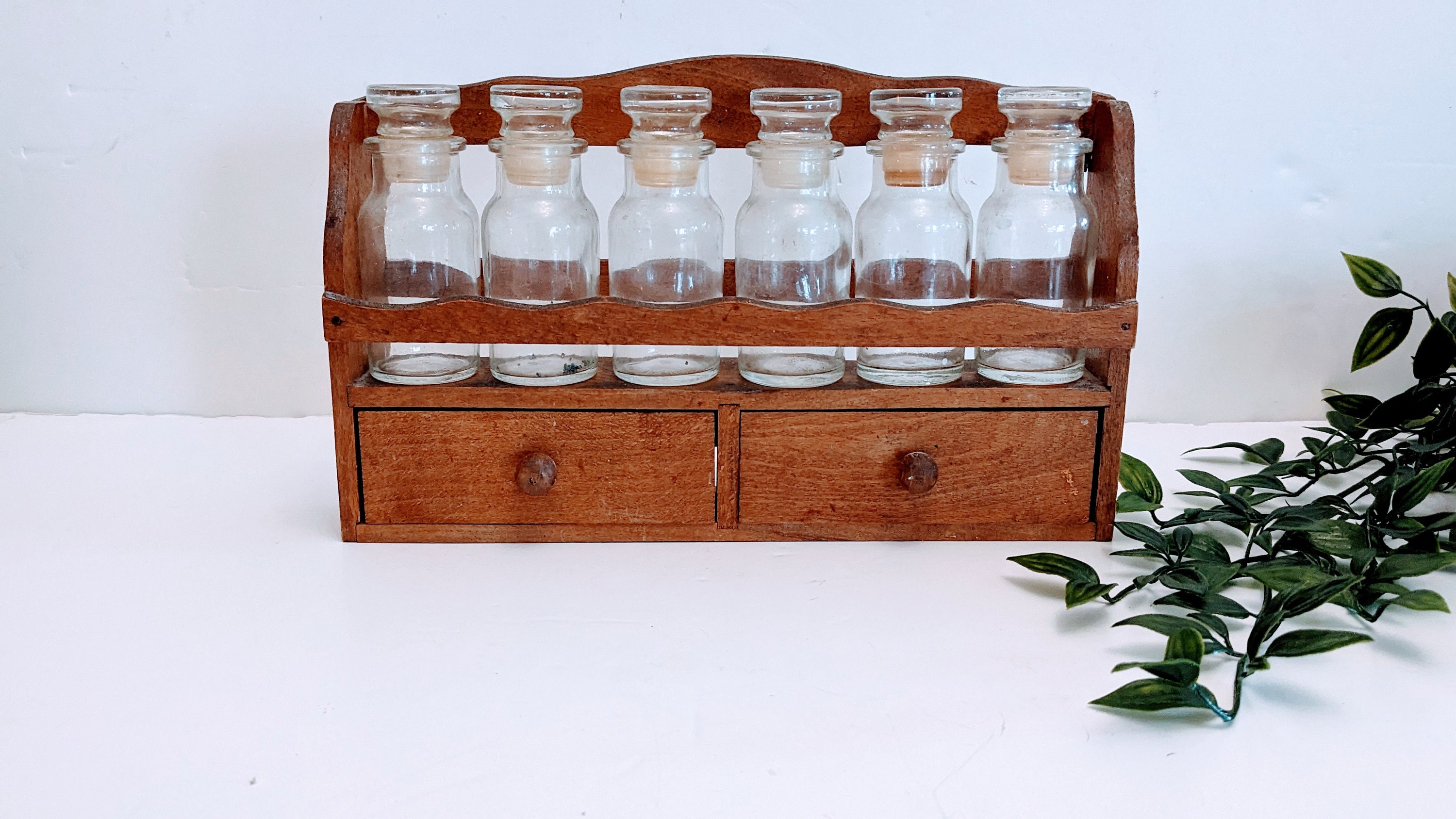 Vintage Wooden Farmhouse Spice Rack - Etsy