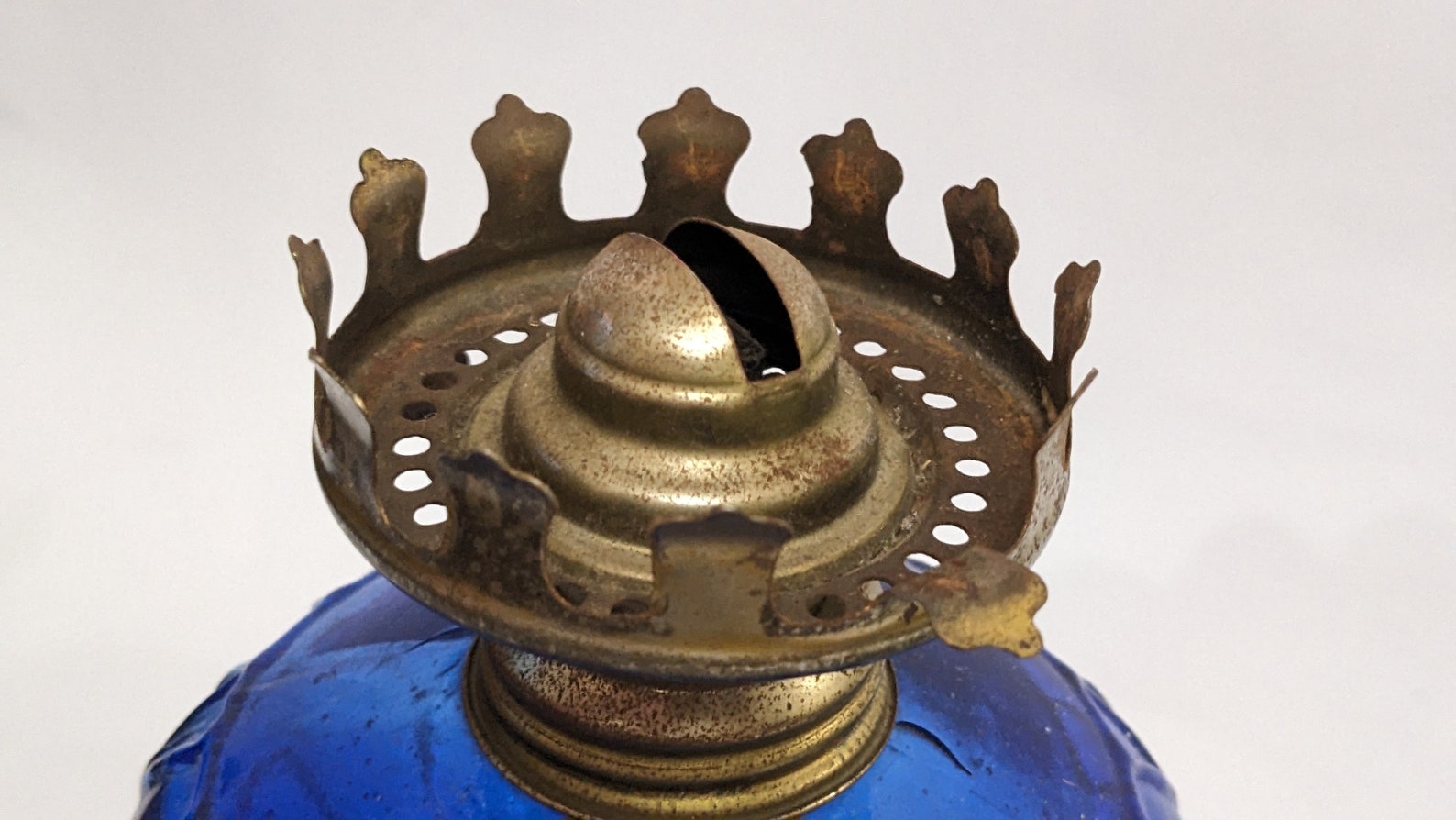 Vintage Cobalt Blue Oil Lamp Made in Hong Kong - Etsy