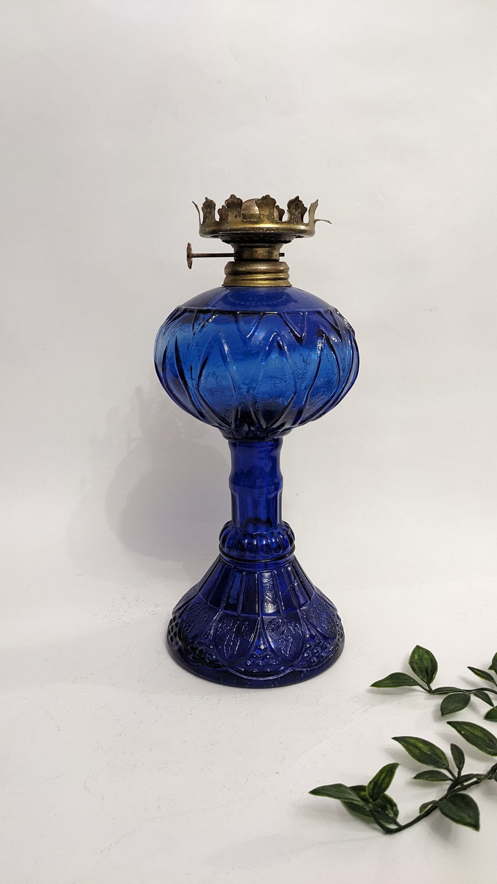 Vintage Cobalt Blue Oil Lamp Made in Hong Kong - Etsy