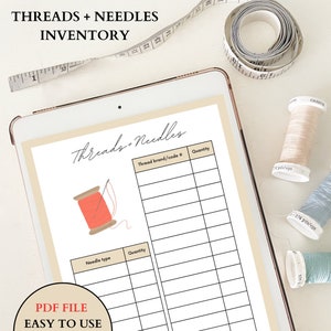Threads Needles Inventory Printable Template Sewing Journal, Fashion ...