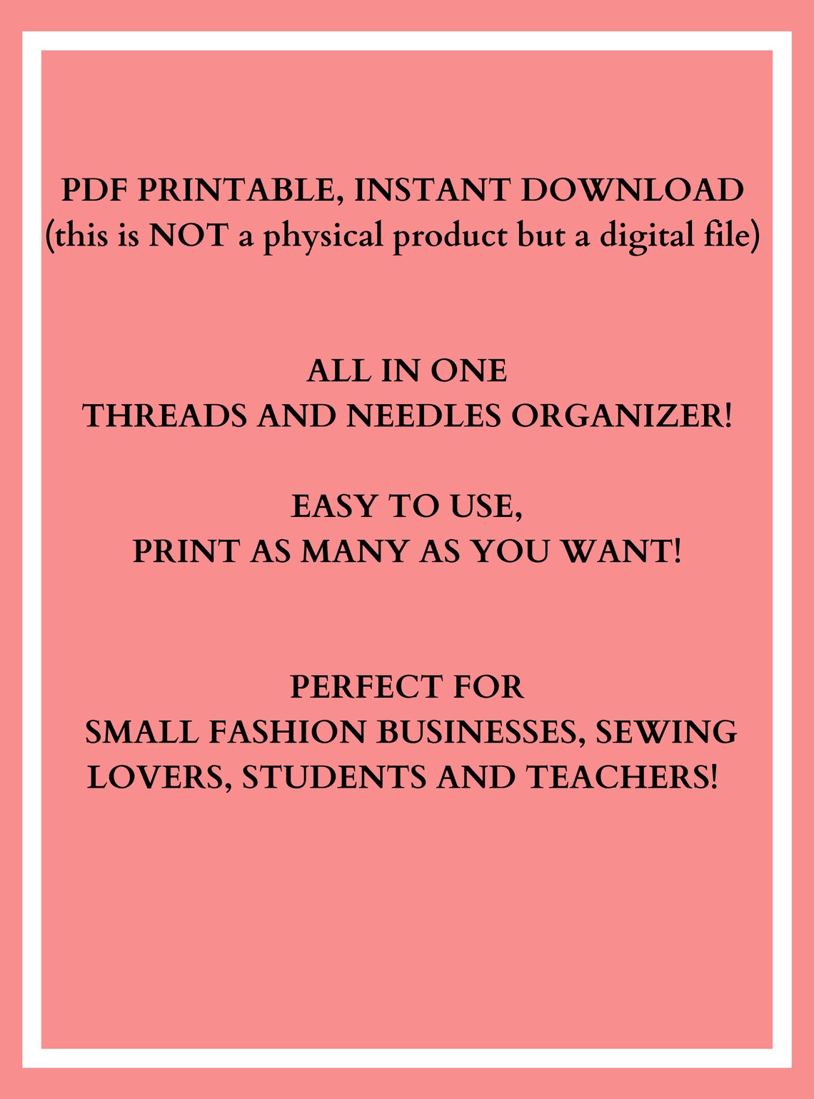 Threads Needles Inventory Printable Template Sewing Journal, Fashion ...